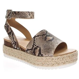 Soda | Shoes | New Soda Natural Python Platform Espadrille Sandal | Poshmark